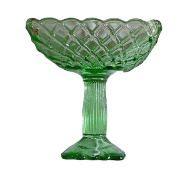 SMITH | Accents | Vintage Le Smith Green Glass Trellis Compote | Poshmark